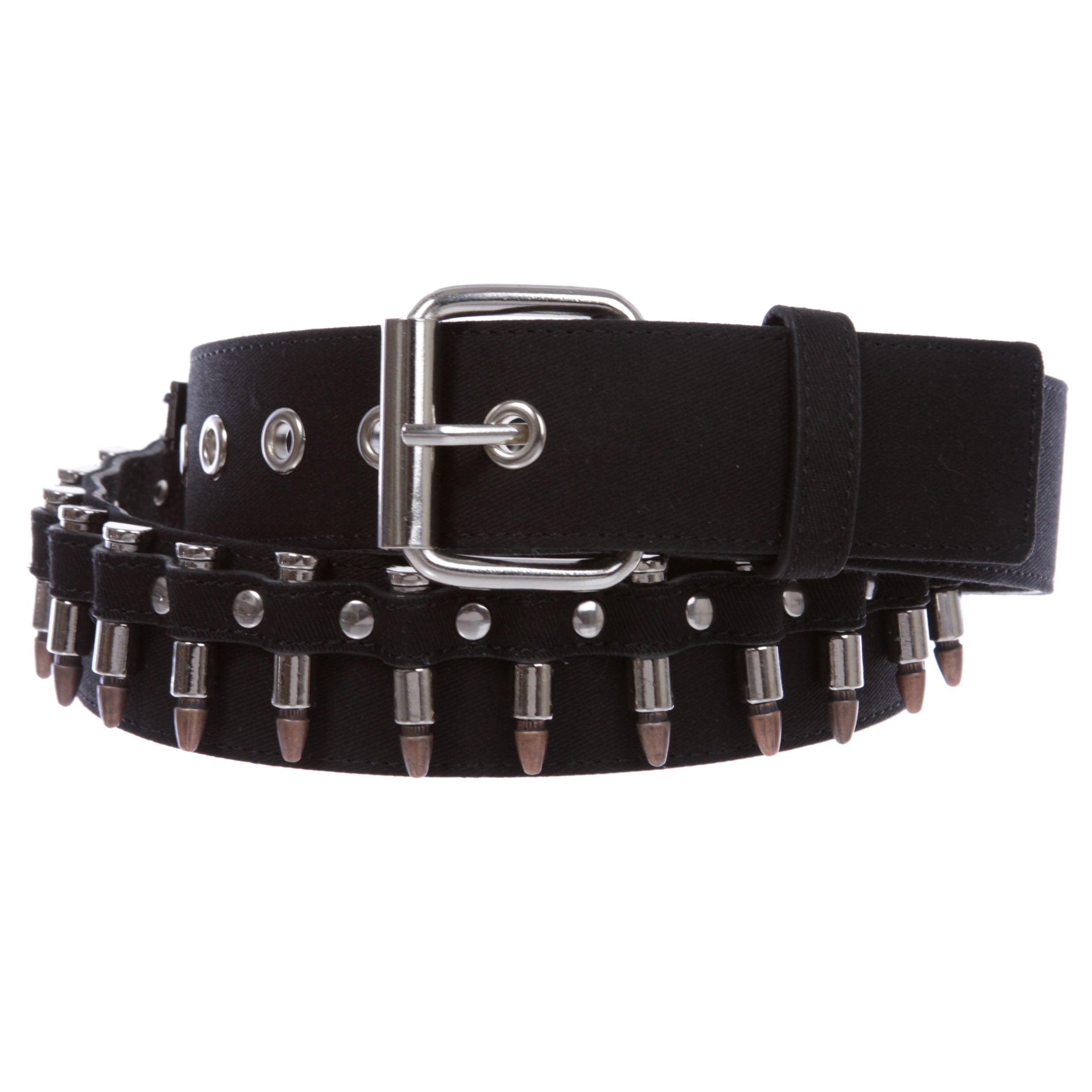 Canvas Faux Bullet Studded Belt – Snap On Interchangeable Buckle ...